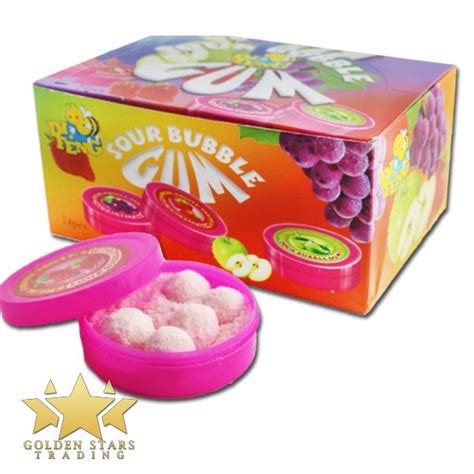 Sour Bubble Gum 12g X 24pcs Halal Golden Stars Trading
