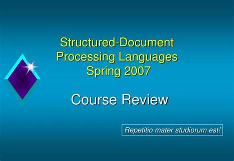 Ppt Structured Document Processing Languages Spring 2007 Powerpoint