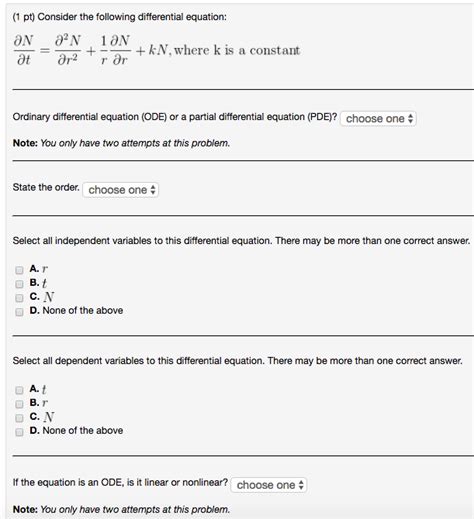 Solved Consider The Following Differential Equation Chegg