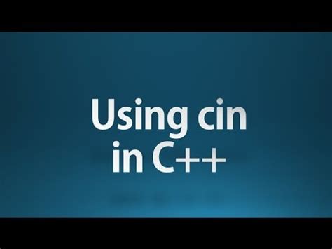 C Tutorial Input Data Using Cin YouTube
