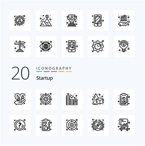 Startup Line Icon Pack Like Analytics Transform Focus Horizontal