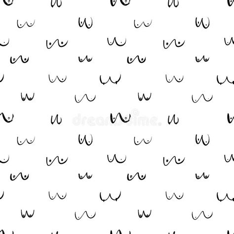 Linear Breast Vector Seamless Pattern Stock Vector Illustration Of