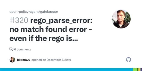 Regoparseerror No Match Found Error Even If The Rego Is Correct