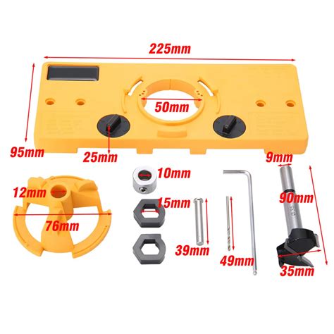 35mm Cup Style Hinge Drill Bit Boring Guide Door Hole Drill Locator Jig