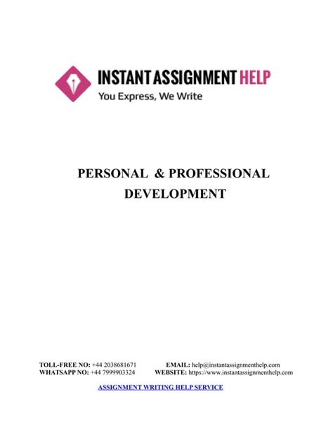 Personal And Professional Development Sample Assignment Pdf