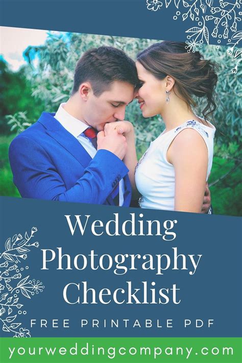 Free Printable Wedding Photography Checklist Wedding Photography