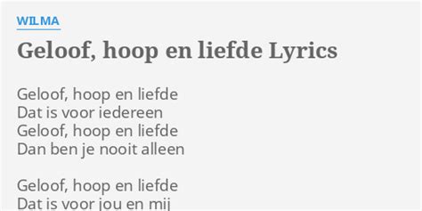 Geloof Hoop En Liefde Tekst Uit Agbc