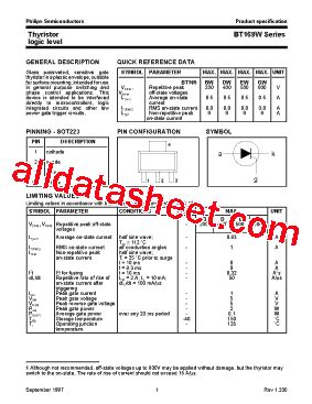 BT169D Datasheet(PDF) - NXP Semiconductors