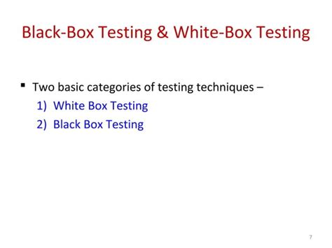 Software Engineering Testing Techniques Ppt Computing
