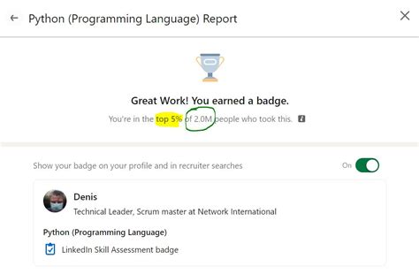 Denis K On Linkedin Top 5 Of 20m Linkedin Skills Assessment Python Programming Language