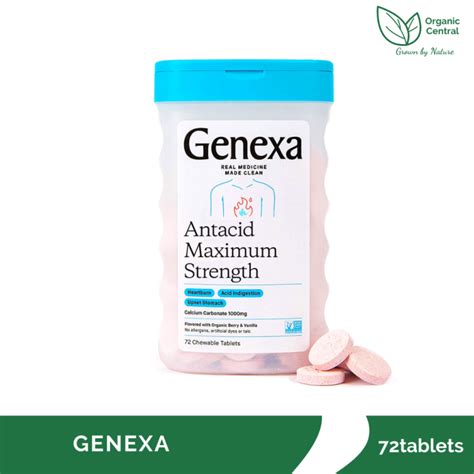 Genexa Antacid Maximum Strength Organic Berry And Vanilla 1000mg 72