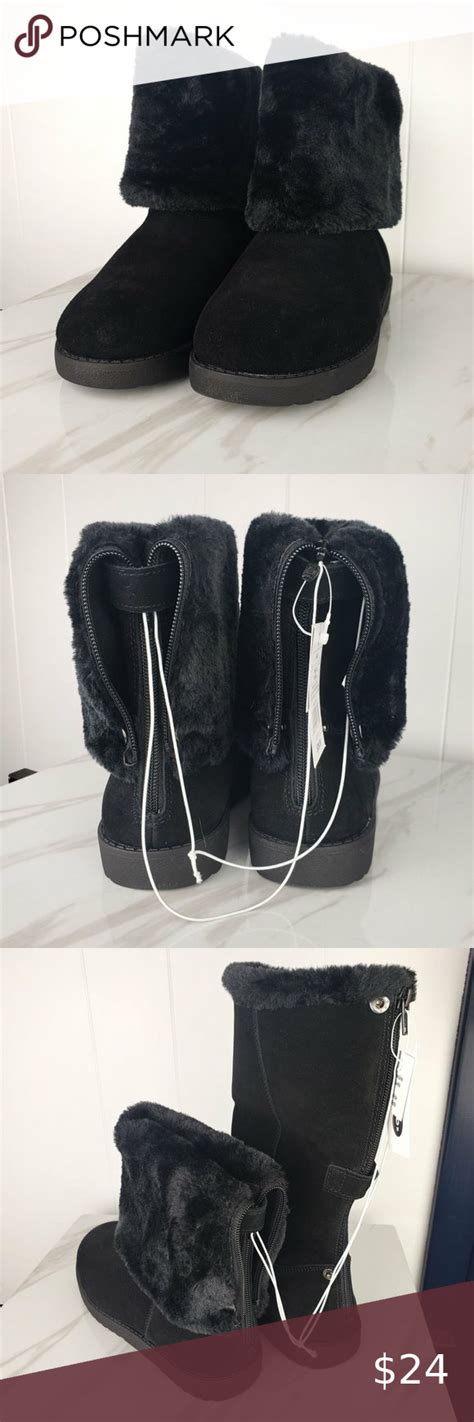 Universal Thread Black Bela Suede Cuff Boots Boots Boot Cuffs Winter Boots Women