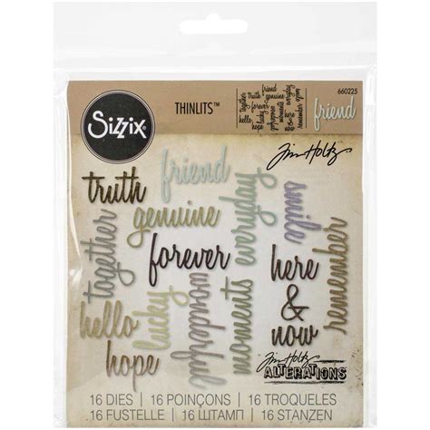 Tim Holtz Sizzix Thinlits Friendship Words Script 660225