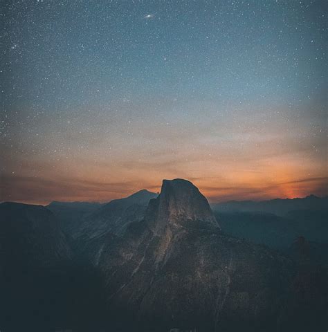 Half Dome Yosemite Valley Starry Night Sky HD Phone Wallpaper Pxfuel