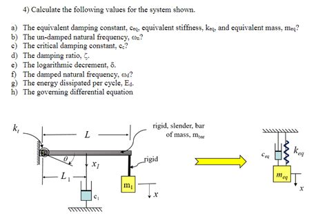 Solved 4 Calculate The Following Values For The System