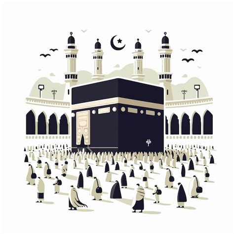 Premium Vector Makkah Vector Illustration Islamic Background Eid Mubarak