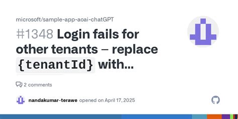 Login Fails For Other Tenants Replace ` Tenantid ` With `common` For
