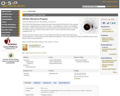 com padre digital library open source physics gr kerr wavefront