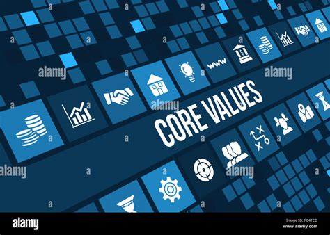 Core Values Concept Image With Business Icons And Copyspace Stock Photo Alamy