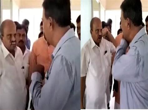 Karnataka Jds Mla Srinivas Slapped College Principal For Not Providing