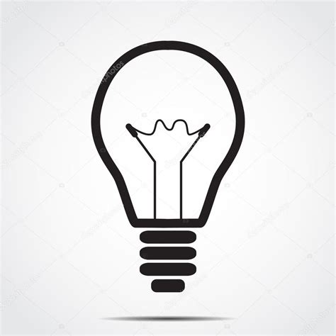 Foco Del Icono Con Ilustración De Vector De Sombra — Archivo Imágenes