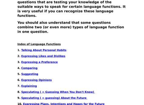 What Are Examples Of Language Functions Explained