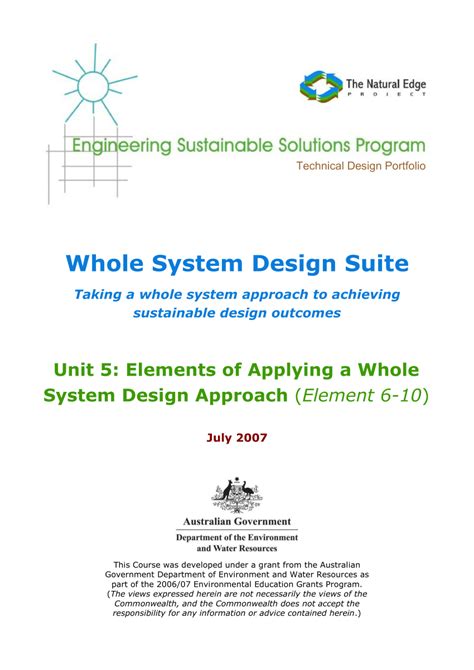 Pdf Whole System Design Textbook Chapter 5 Elements Of Applying A Whole System Design