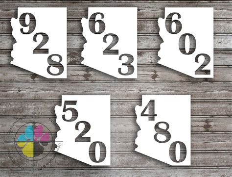 Arizona Area Code Decal 480 520 602 623 928 Home State Pride Etsy