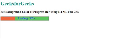 How To Set Color Of Progress Bar Using HTML And CSS GeeksforGeeks