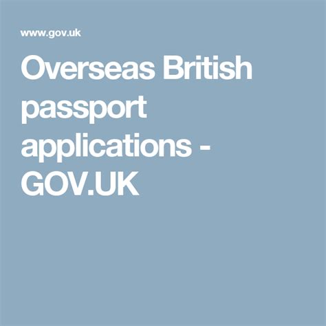 Overseas British Passport Applications