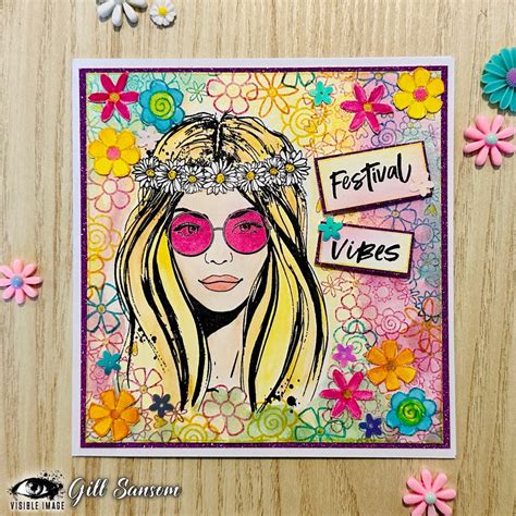 Visible Image A6 Clear Polymer Stamp Set Hippie Chick Topflight