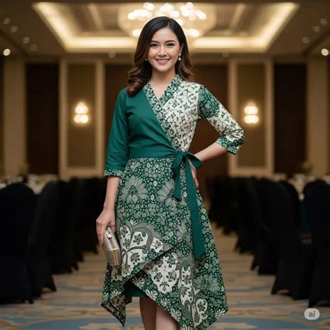 7 Inspirasi Model Batik Wanita Wrap Dress 2025 Curi Perhatian Di Acara