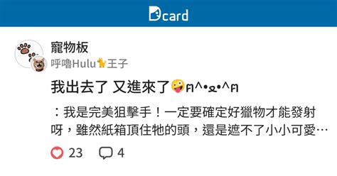 我出去了 又進來了ฅ ﻌ ฅ 寵物板 Dcard