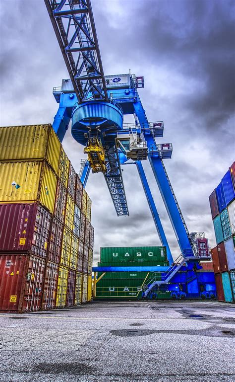 Hd Wallpaper Lots Of Intermodal Container On Ground Port Loading
