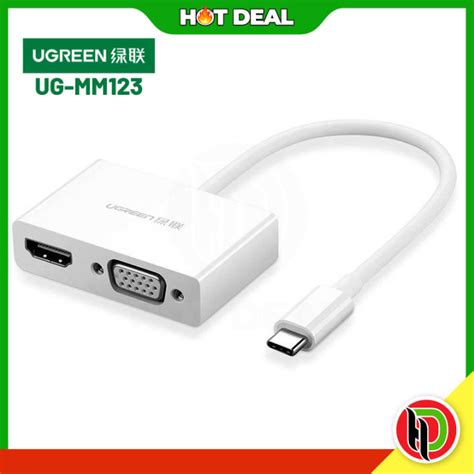 Hotdeal Ugreen Usb Type C To Hdmi Vga Converter White Ugreen Ug