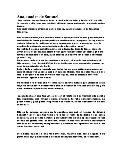 Ana Madre De Samuel Pdf Salmos Moisés