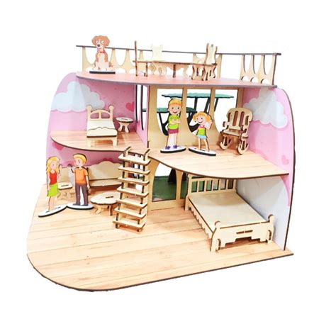Buy CLAWCRAFTS Big Size Wooden DIY Miniature Doll House With Furniture