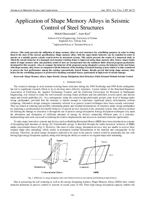 Application Of Shape Memory Alloys In Seismic Control Of Steel Structures