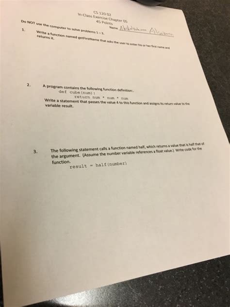 Solved Write A Function Named GetFirstName That Asks The Chegg Com