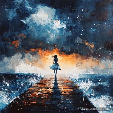 Ai创作图梦幻风景女孩 走在暴雨里的女人 雨中撑伞的少女 星辰大海女孩背影 唯美意境少女插画 孤独背影插画 唯美意境插画 夜雨赶路的女人 唯美意境画 唯美背影女孩 女孩风景画 孤独感插画 蓝调