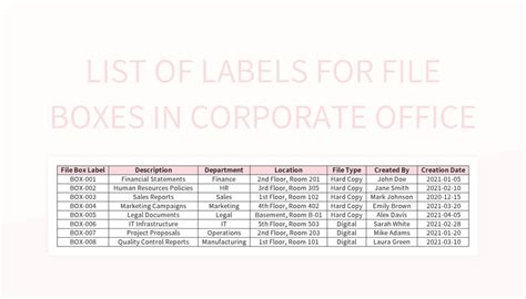 Free File Box Label Templates For Google Sheets And Microsoft Excel Slidesdocs