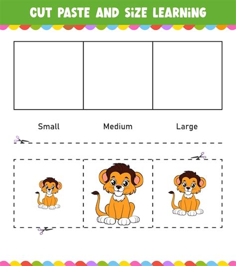 Premium Vector Learning Sizes Cut And Paste Easy Activity Worksheet
