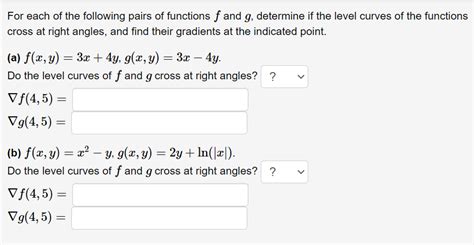 Solved For Each Of The Following Pairs Of Functions F And G Chegg