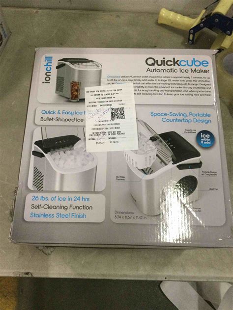 Ionchill Quick Cube Ice Machine 26lbs24hrs Portable Countertop Bullet