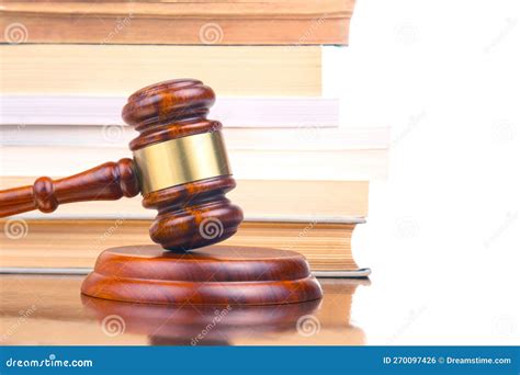 Gavel Judicial Sobre El Fondo De Los Libros De Derecho Justicia Y