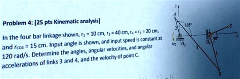 Solved Problem 4 25pts Kinematic Analysis In The Four Bar Linkage