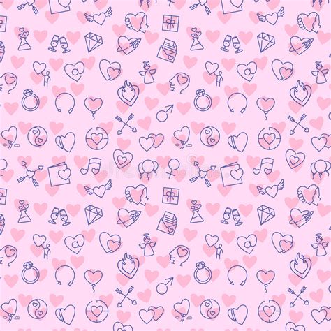 Teste Padrão Sem Emenda Do Vetor Do Valentim Ilustração Do Vetor