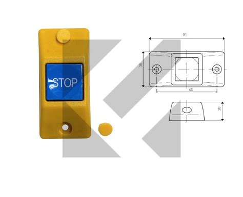 Push Button Yellowblue Flat Base Fra