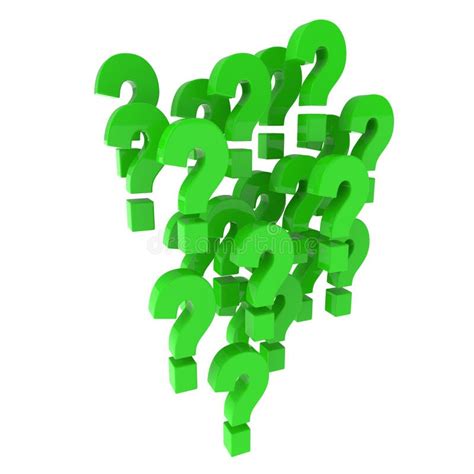 3d Green Question Marks Stock Illustration Illustration Of Green