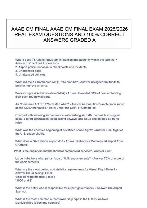 Aaae Cm Final Aaae Cm Final Exam 2025 2026 Real Exam Questions And 100 Correct Answers Graded A